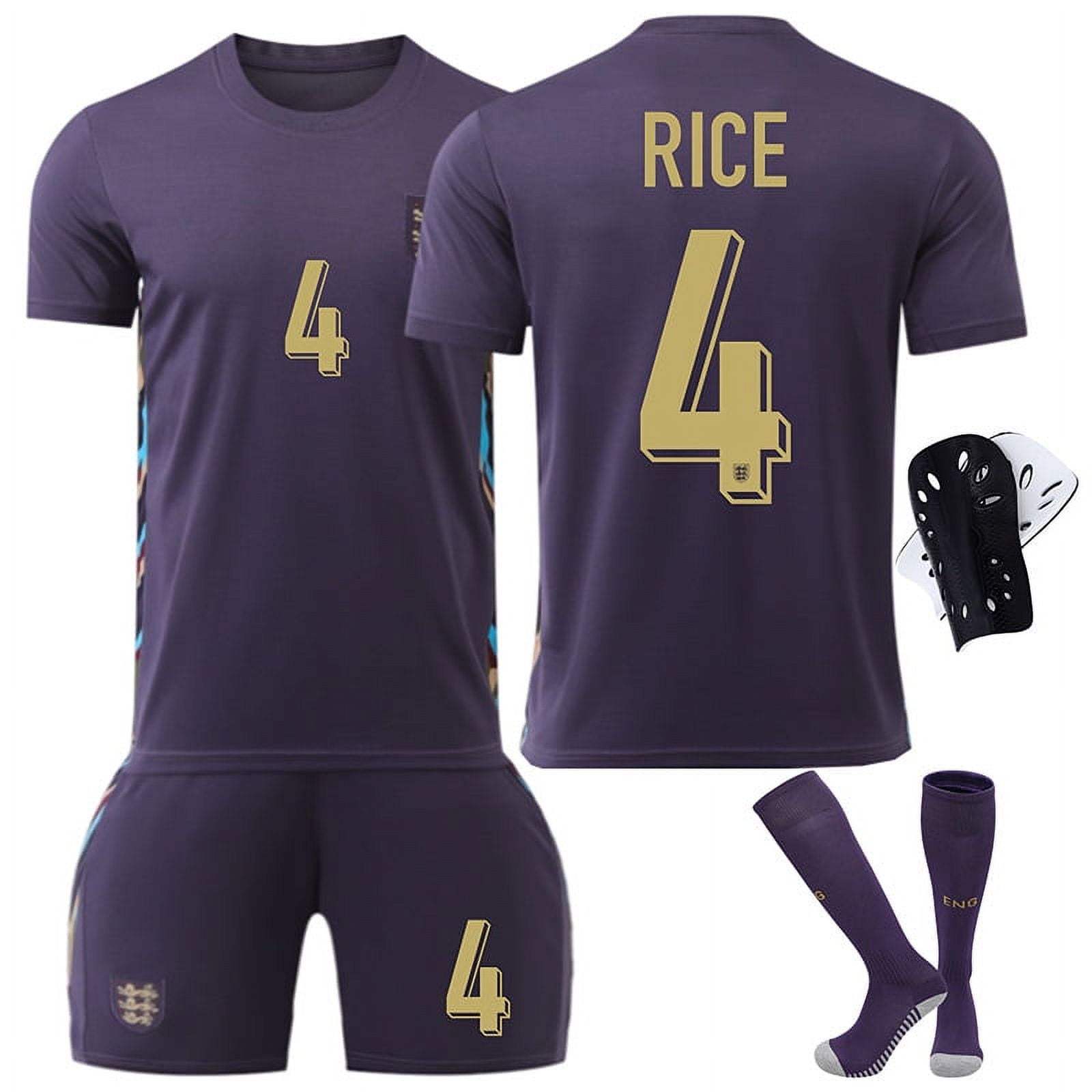 European Cup Final England #4 Declan Rice Kids Soccer Jersey Set with ...