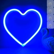 USB/Battery Operated Heart Neon LED Light- Bedroom Accent, Wall/Table ...