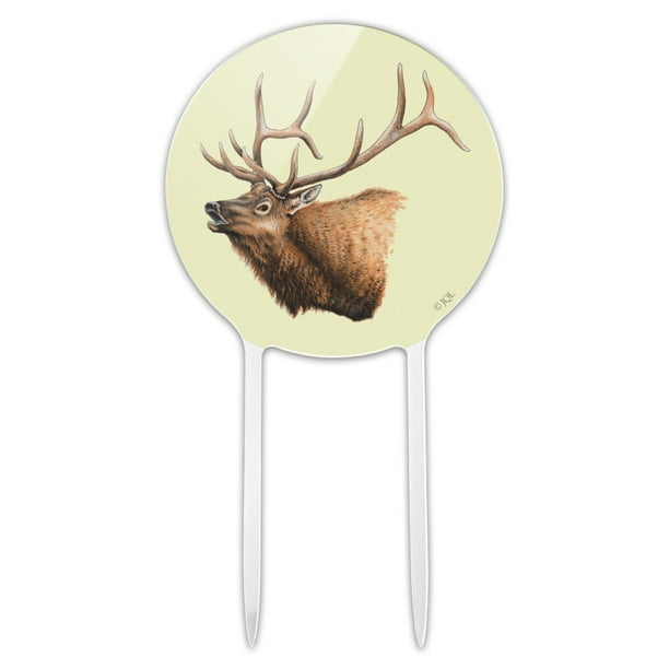 Acrylic Elk Head Hunting Cake Topper Party Decoration for Wedding ...