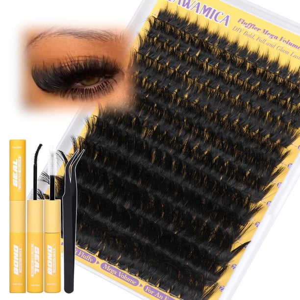 Kit de racimos de pestañas Yawamica, volumen grueso, 12 a 25 mm, para ...