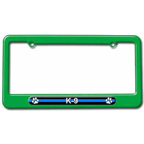 Thin Blue Line K-9 Unit Paw Prints, Police License Plate Tag Frame ...