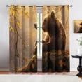 Bear Blackout Curtains, Rustic Cabin Window Drapes for Bedroom Living ...