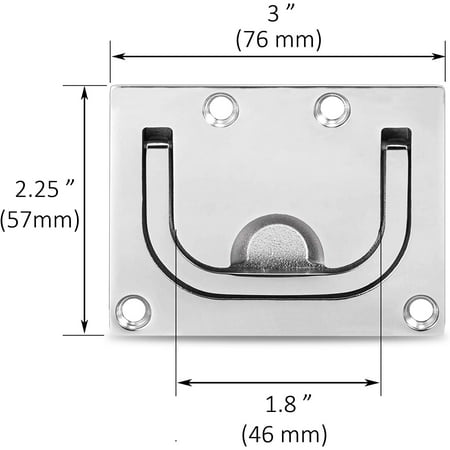 AMONIRE Marine Locker Flush Lift Ring Hatch Pull Handle 316 Stainless ...