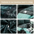 Nanshing Arabesque 8 Piece Damask Jacquard Comforter Set, Black/Blue ...