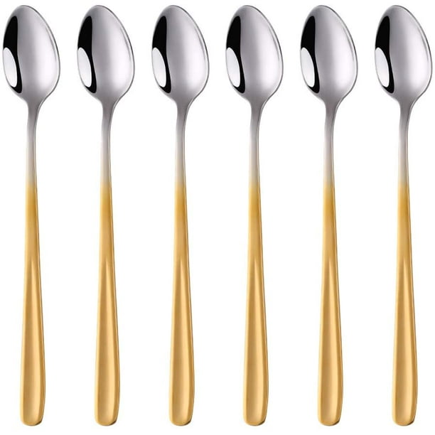KSCD Long Handle Iced Tea Spoons, 8 inch 18/10 Heavy Duty Coffee Spoon ...