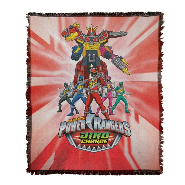Power Rangers Blanket, 50'x60' Dino Ranger Woven Tapestry Cotton Blend ...