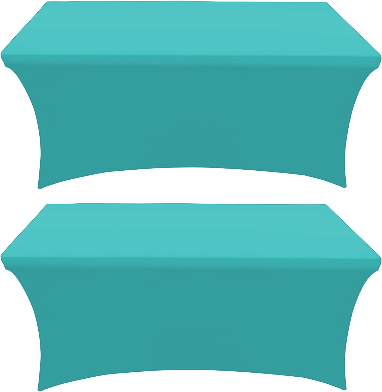 Turquoise 2 Pack 6 Foot Rectangular Stretch Spandex Table Covers by ...