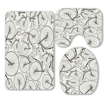 ECZJNT Rose Gold Glitter Bokeh 3 Piece Bathroom Rugs Set Bath Rug ...