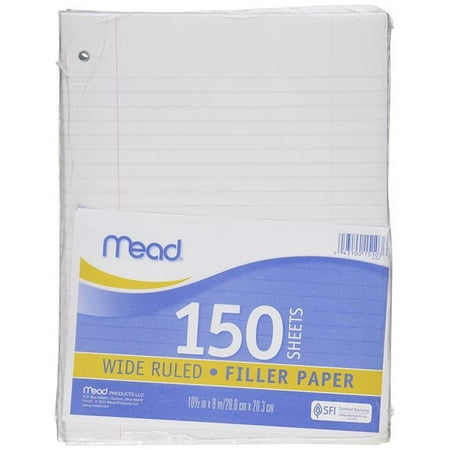 Pacon PACMMK09202 Mead Filler Paper, Loose Leaf Paper - Pack of 150 ...
