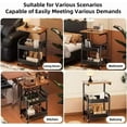 3 Tier Metal Rolling Utility Cart Organizer with Walnut Table Top ...