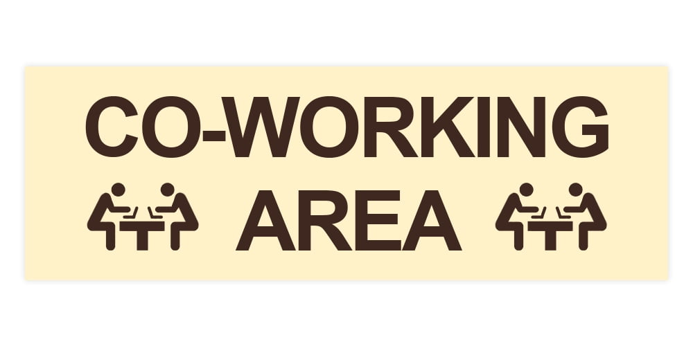 Basic Co-Working Area Sign (Ivory/Dark Brown) - Medium - Walmart.com