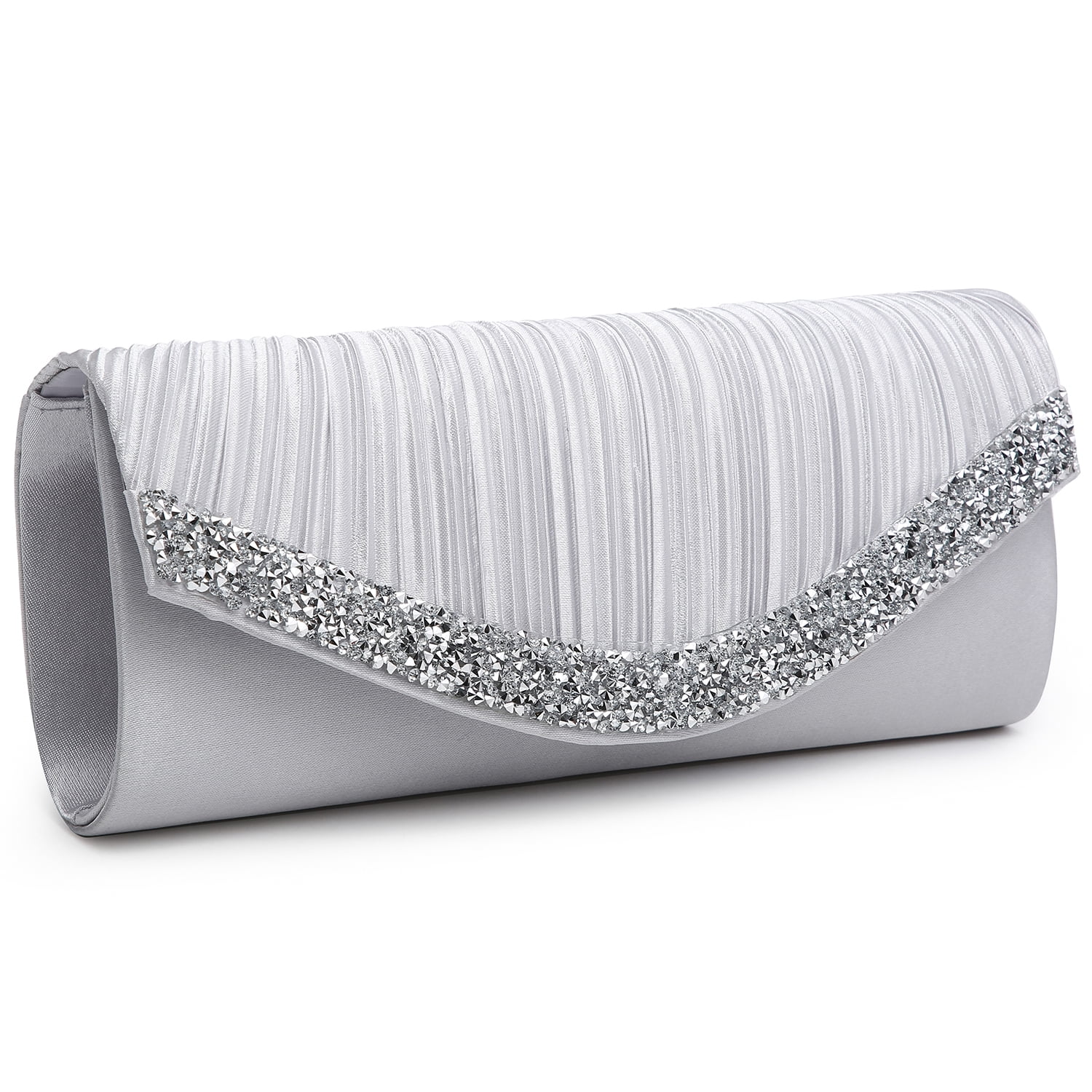 Dasein Women Satin Evening Bags Rhinestone Clutch Purses for Wedding ...