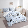 Feelyou Sport Soccer Letter G Full Size Bedding Sets for Kids, Blue ...
