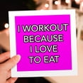 3drose, I Workout Because I Love to Eat, Hot Pink, 6 Greeting Cards ...