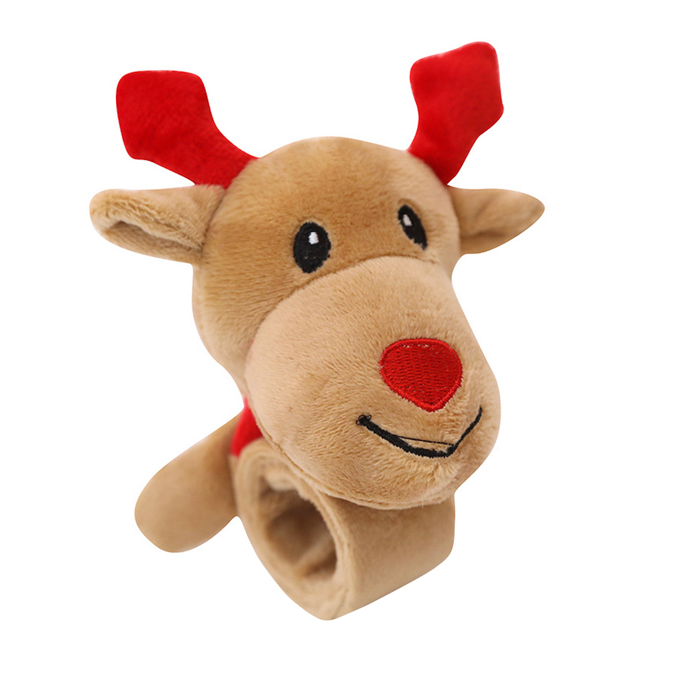 OUNONA 1pc Christmas Slap Bracelet Clap Ring Festive Plush Toy Wrist ...