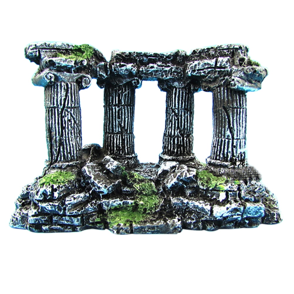 Aquarium Fish Tank Decoration Artificial Roman Column Ruins Castle ...