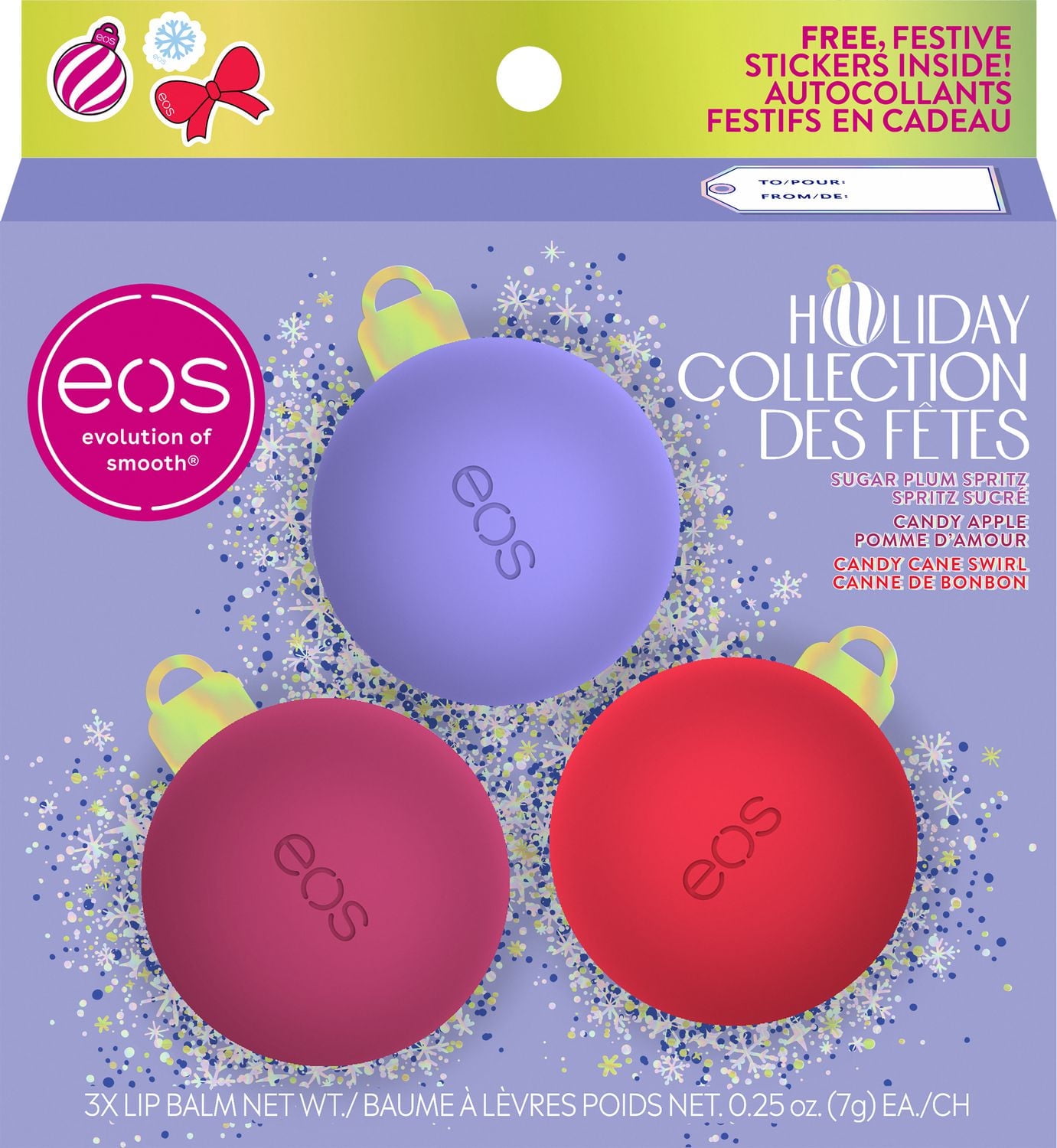 eos Holiday Collection Sugar Plum Spritz, Candy Apple, Candy Cane Swirl ...