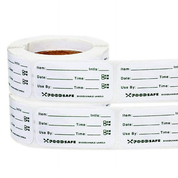2 Rolls of 300 Packs Self-Adhesive Food Labels, Refrigerator Labels ...