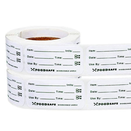 2 Rolls of 300 Packs Self-Adhesive Food Labels, Refrigerator Labels ...