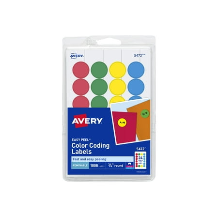 Avery Print or Write Round Color Coding Labels - Removable adhesive ...