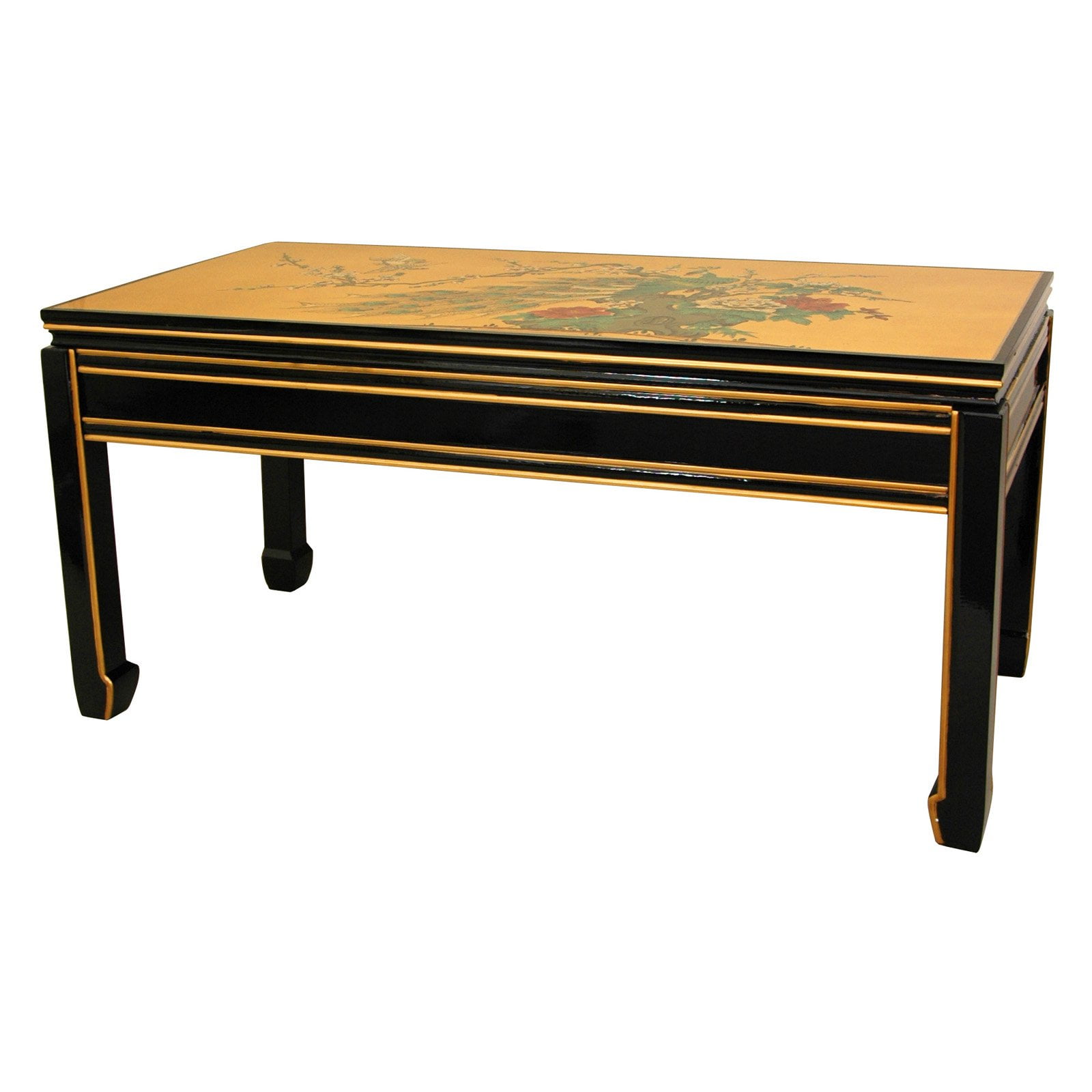 Oriental Furniture Gold Leaf Coffee Table, Oriental, Asian, lacquer ...