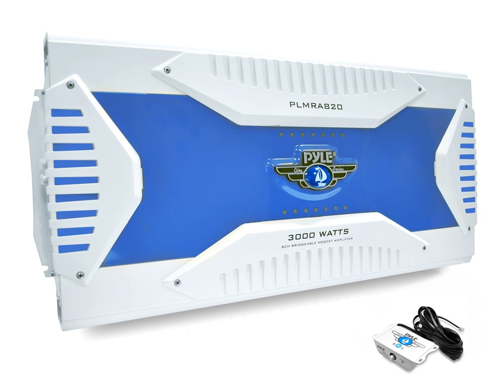 Pyle Elite 8 Channel 3000 Watt Amp Waterproof Marine Bridgeable ...