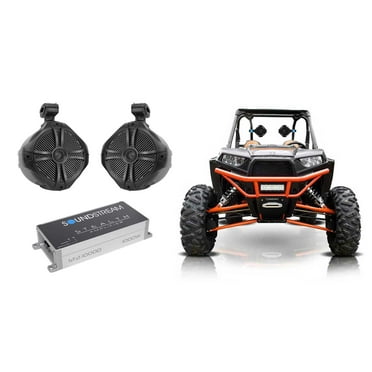 (2) Rockville WB50KLS BLACK 5.25" LED Tower Speakers+MTX Amp For RZR ...