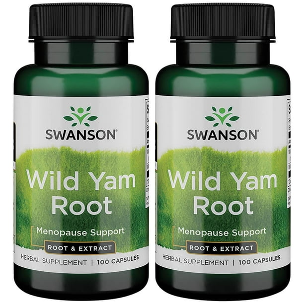 Swanson Wild Yam Root - Root & Extract 100 Caps 2 Pack - Walmart.com