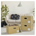 Extra Large Storage Bins with Lids [3-Pack], Linen Fabric Foldable ...