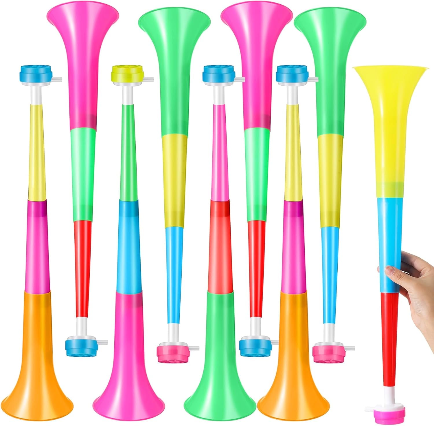 12 Pcs Vuvuzela Stadium Horn Bulk Noise makers Blow Horn 21 Inch ...