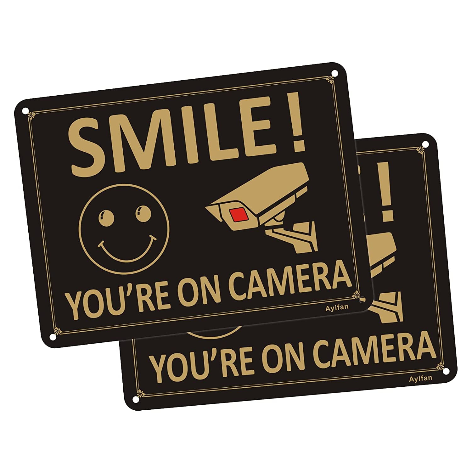 2Pack Smile You're On Camera Sign Sticker for Car Video Surveillance ...