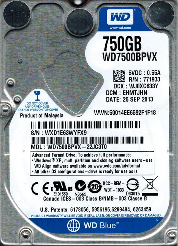 Western Digital WD7500BPVX-22JC3T0 750GB DCM: EHMTJHN - Walmart.com