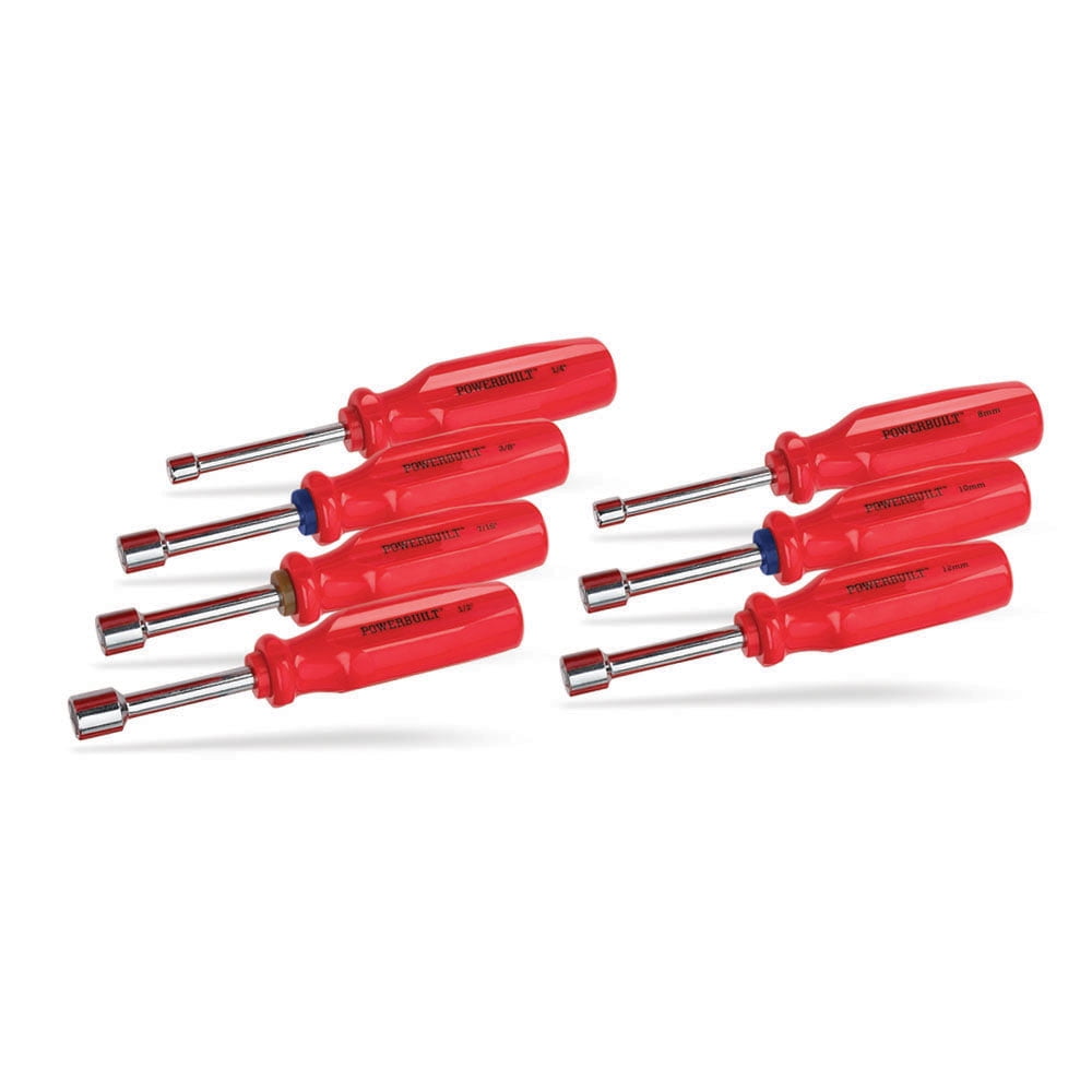 Powerbuilt 7 Piece SAE and Metric Maxi-Grip Nut Driver Set - 646045 ...