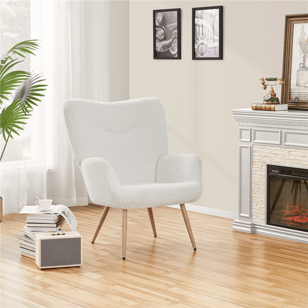 Yaheetech 2pcs Modern Boucle Fabric Accent Chair,White - Walmart.com
