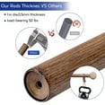 "Industrial Wood Curtain Rods: 1"" Diameter Adjustable 72""-144 ...