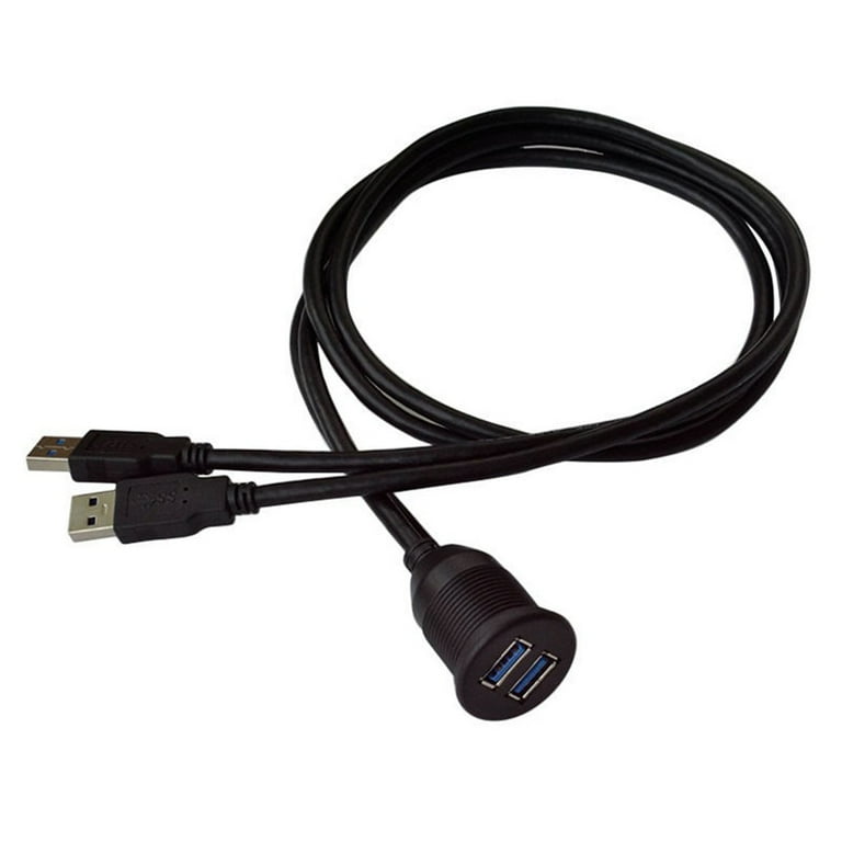 Usb Panel Mount 2 Ports Dual USB 3.0 Male To USB 3.0 Female AUX Flush ...
