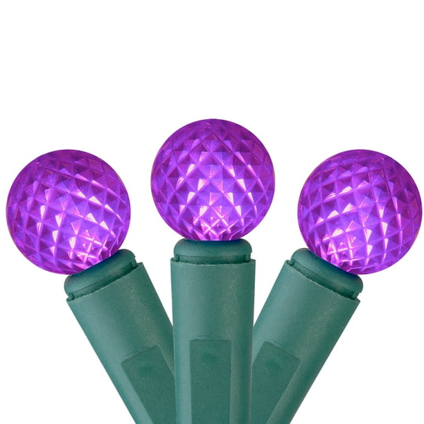 Brite Star 50 Purple LED G12 Berry Christmas Lights - 15.75' Green Wire ...