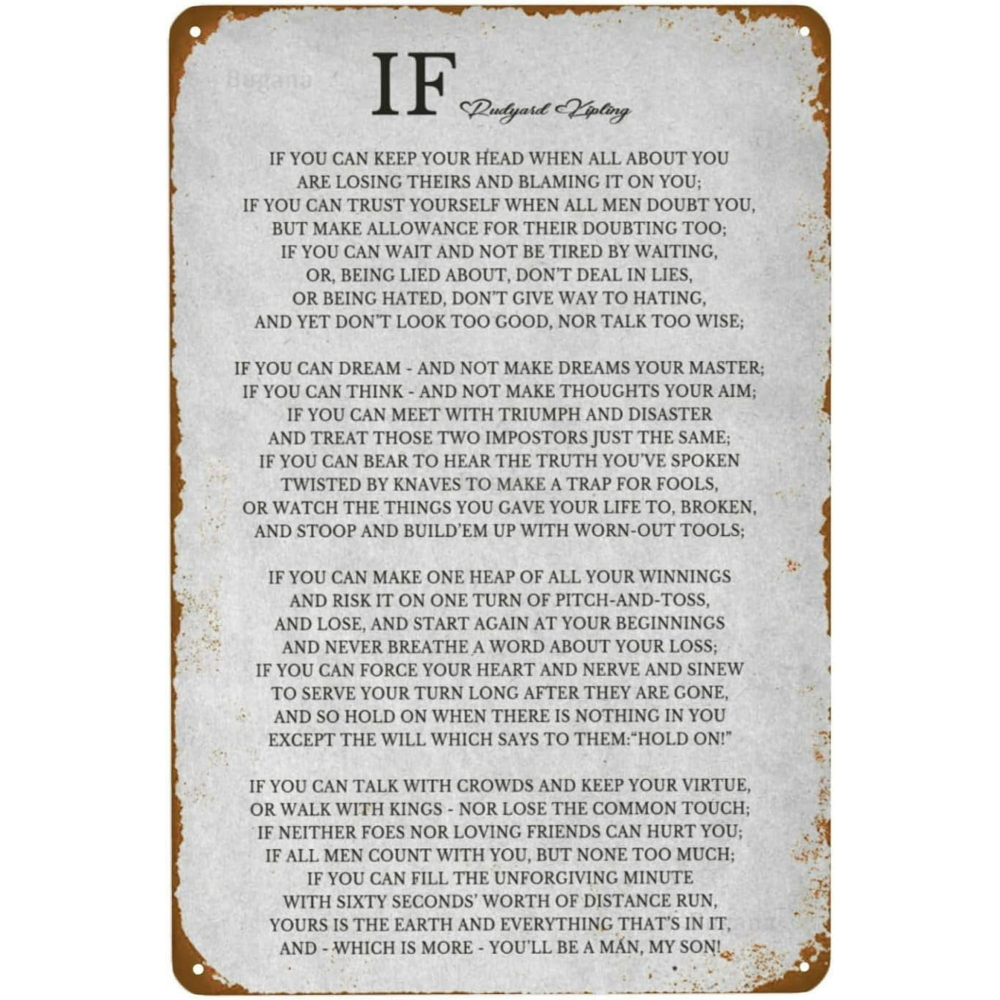 Click here for Aocisuki If By Rudyard Kipling Inspirational Motiv... prices