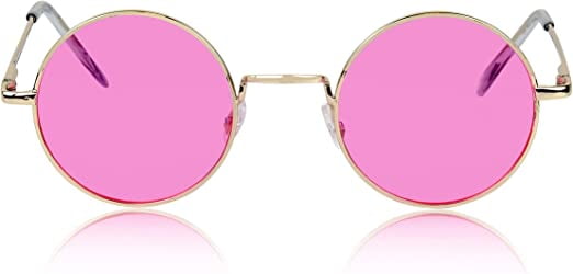 Sunny Pro Retro Round Sunglasses Small Colored Lens Hippie John Lennon Glasses