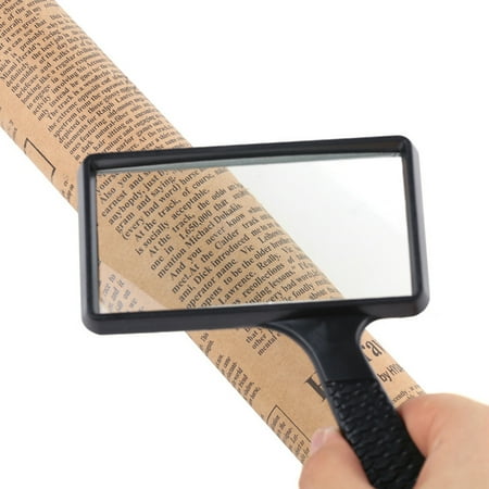 Handheld 3X Magnifier Optical Glass Lens Rectangle Magnifier Reading ...