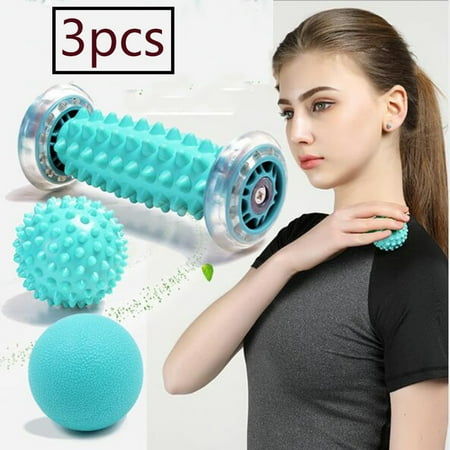 Hedgehog ball and foot massage roller set for plantar fasciitis, fascia ...