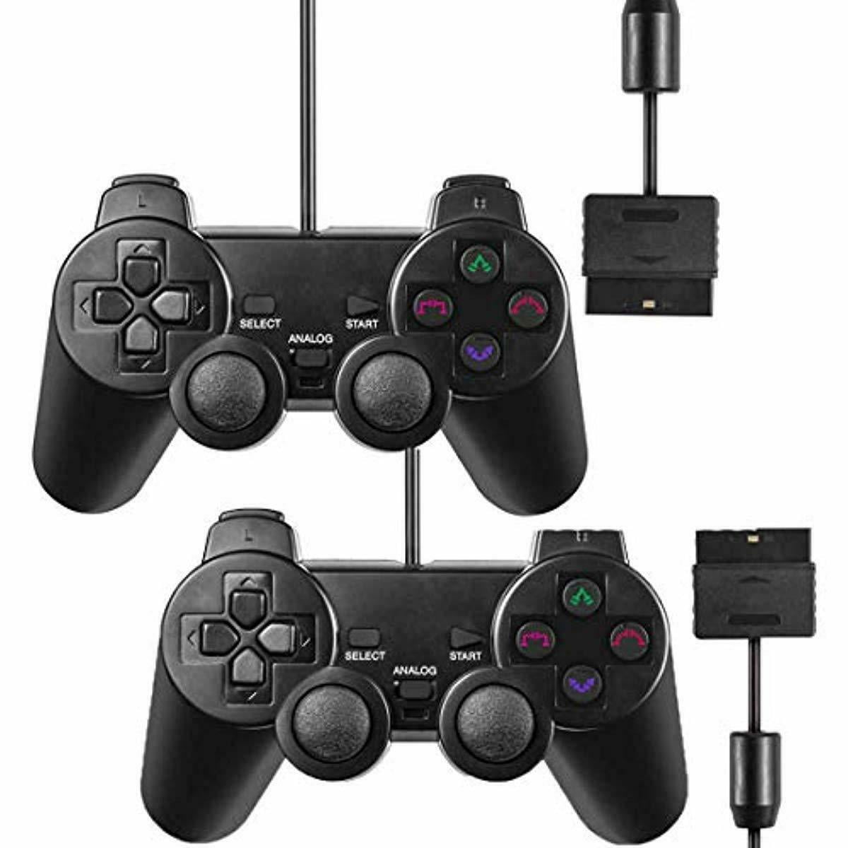 Wired Controller for PS2 Playstation 2 Dual Shock(Pack of 2,Black ...