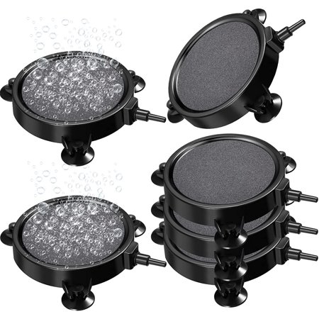 Compuye 6 Pieces 4-Inch Air Stone Disc Bubble Diffuser Fish Tank ...