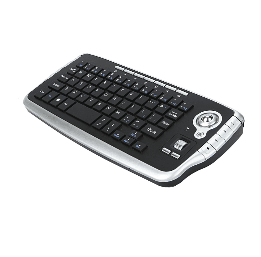 Multimedia 2.4Ghz Wireless Mini Keyboard with Trackball Mouse Scroll ...