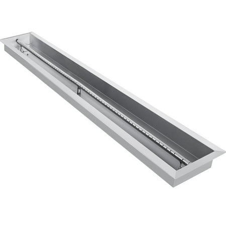 VEVOR Fire Pit Pan 61x8 inch, Stainless Steel Linear Trough Fire Pit ...