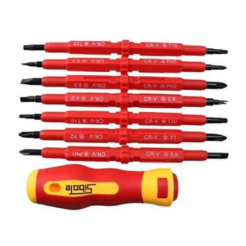 AGPtek 7pcs Insulated Electrical Screwdriver Phillips and Flat Double ...