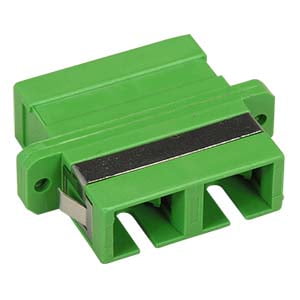 ACCL SC/APC Singlemode Duplex Fiber Optic Coupler with Flange, Green, 5 ...