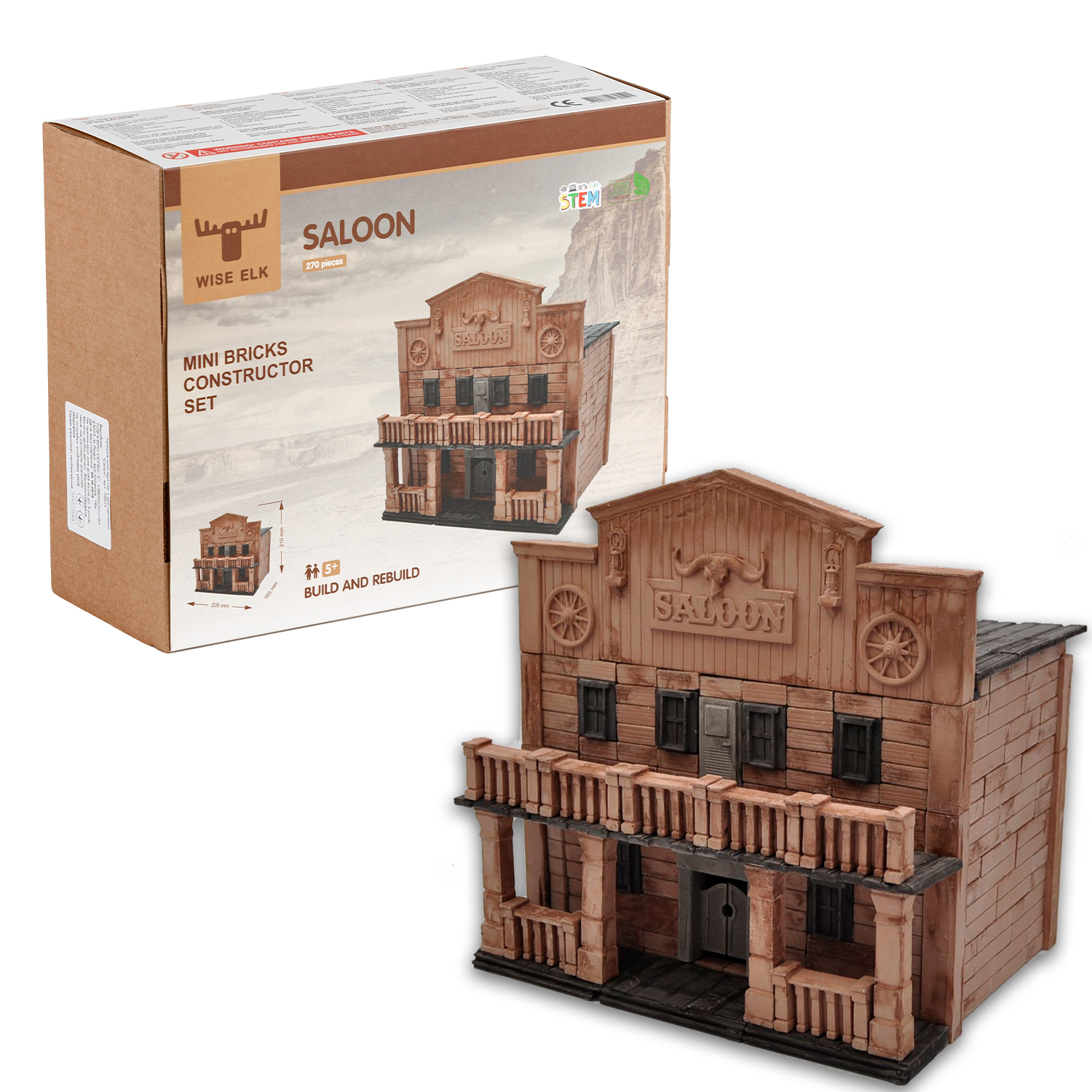 Mini bricks construction set Saloon 270 pcs. Glue included. - Walmart.com