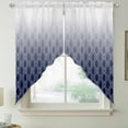 Abstract Art Swag Curtain Valance for Window 2 Panels Classic Navy Blue ...