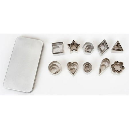 Surrme Mini Metal Cookie Cutters Set -30Pcs Geometric Shapes Cookie ...